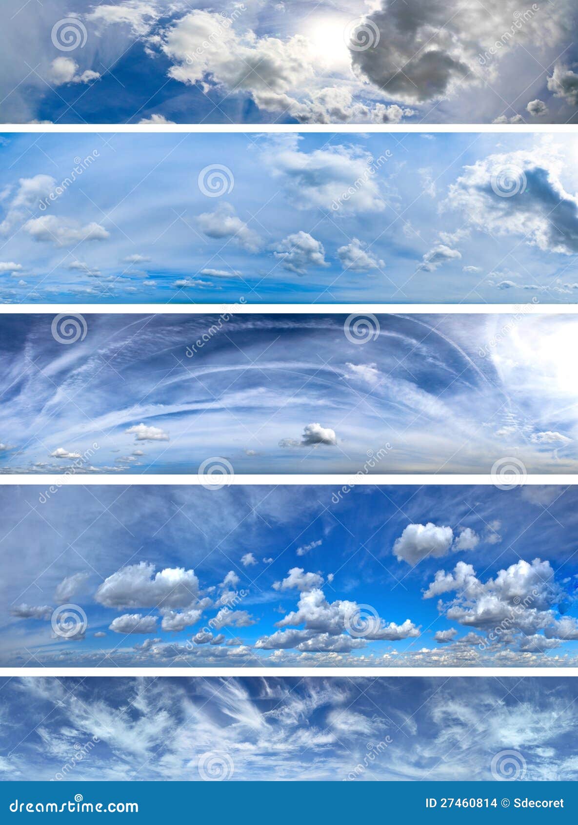 Panorama clouds pack stock illustration. Illustration of cloud - 27460814