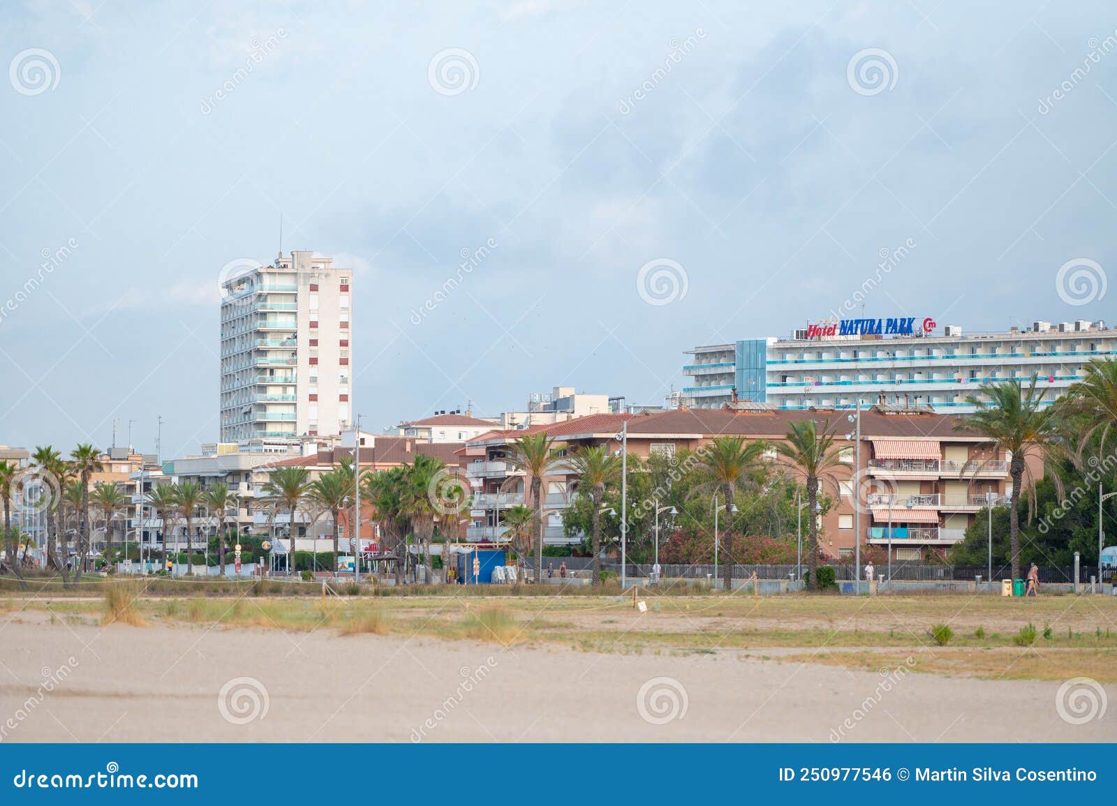 Panorama of the Coast at Coma Ruga Beach in Tarragona, Spain Editorial ...