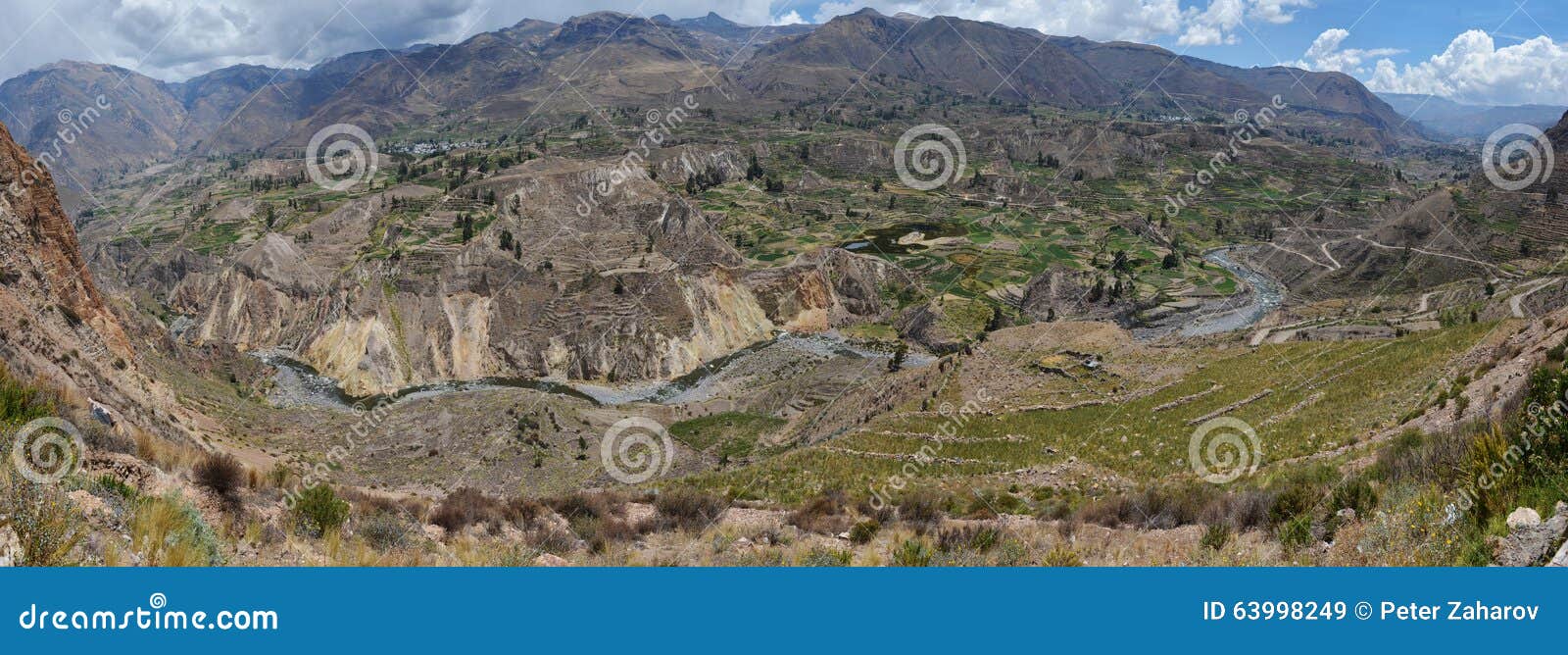 Panorama of Colca Valley in Peru. Stock Image - Image of nature ...