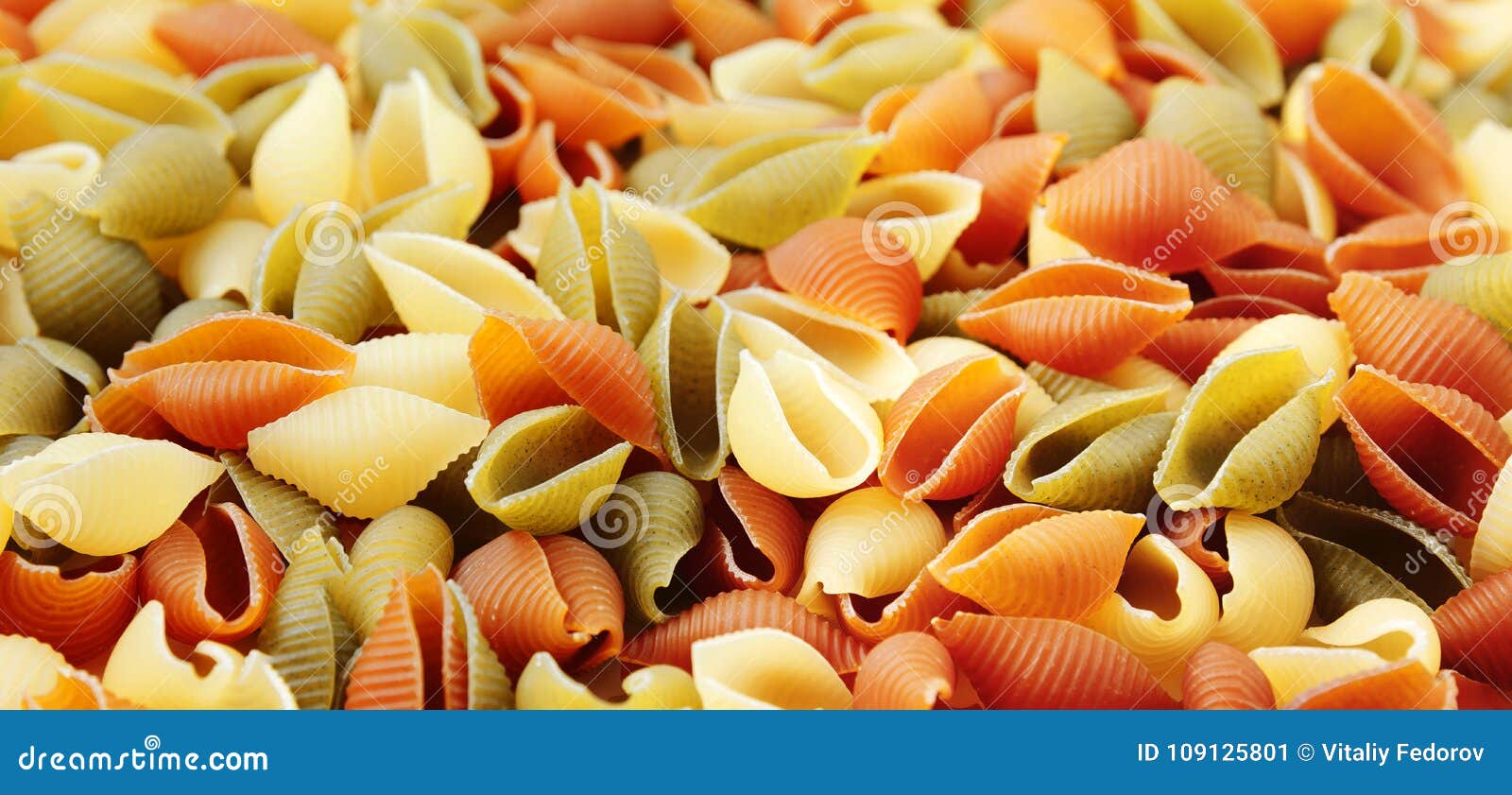 Panorama Colored Pasta Seashells Stock Image - Image of macaroni, large ...
