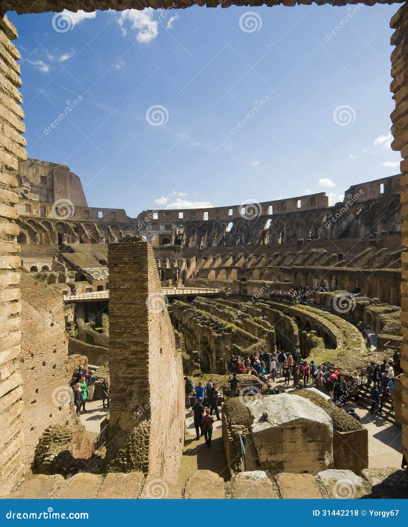 Panorama of Colosseum on a Spring Day Stock Photo - Image of ...