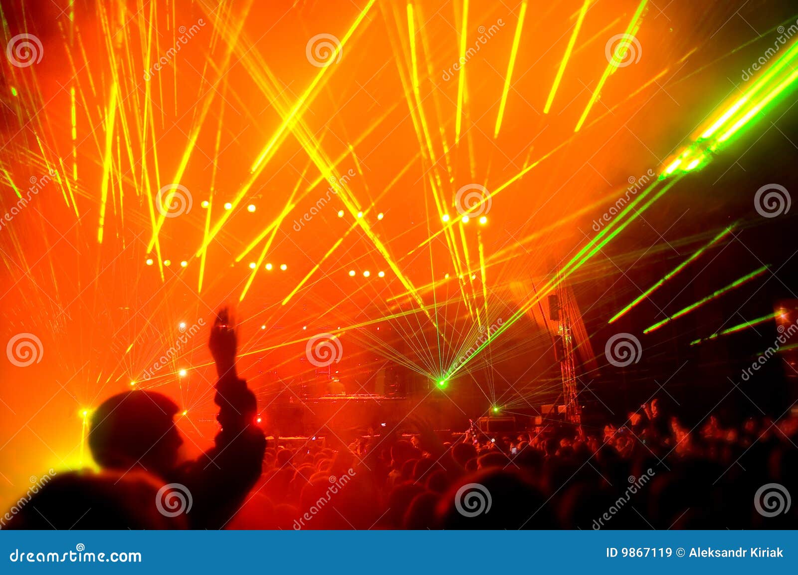 Panorama of the Concert, Laser Show Stock Image - Image of emotion ...
