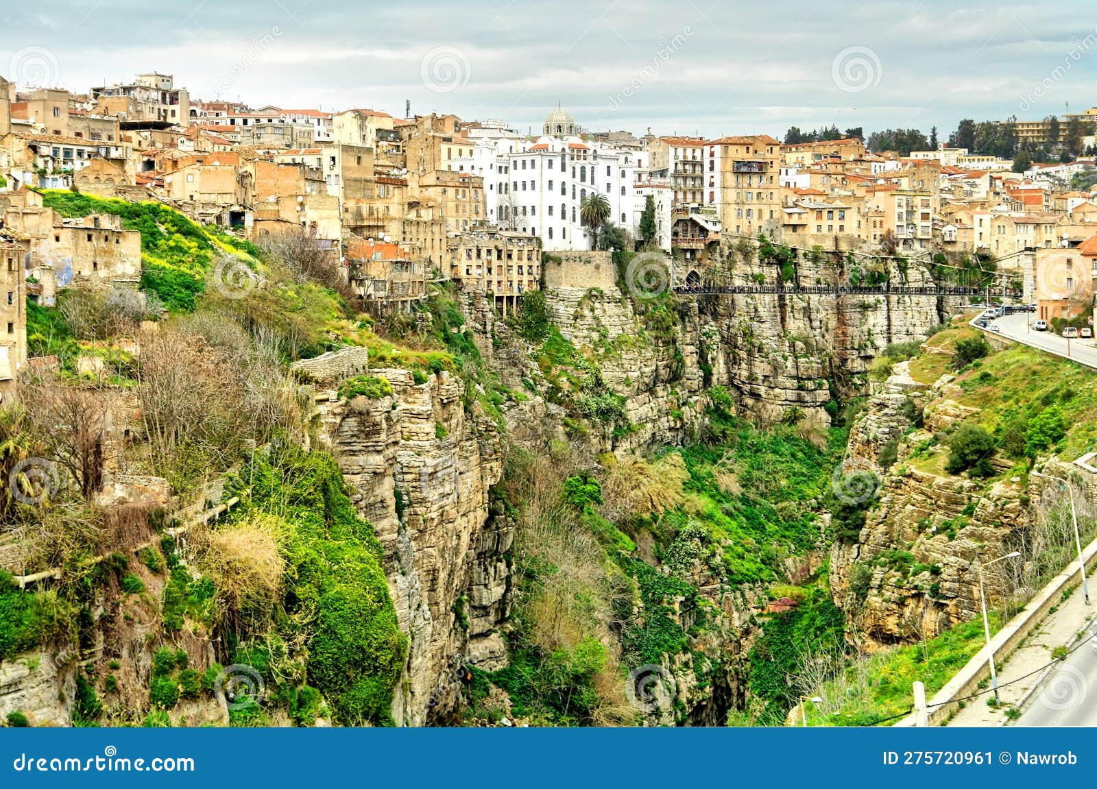 Panorama of Constantine stock image. Image of bridge - 275720961