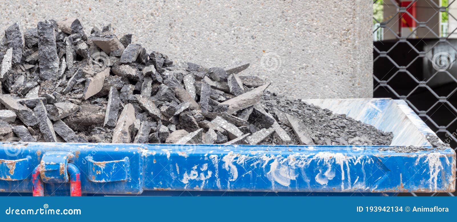 Panorama Construction Debris from a Construction Site in a Container ...