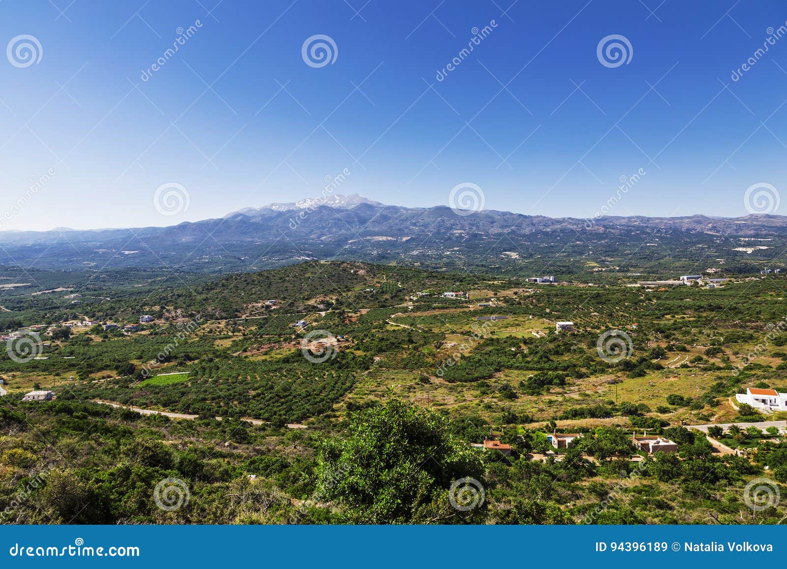 The Panorama of the Countryside of the Island of Crete Stock Image ...