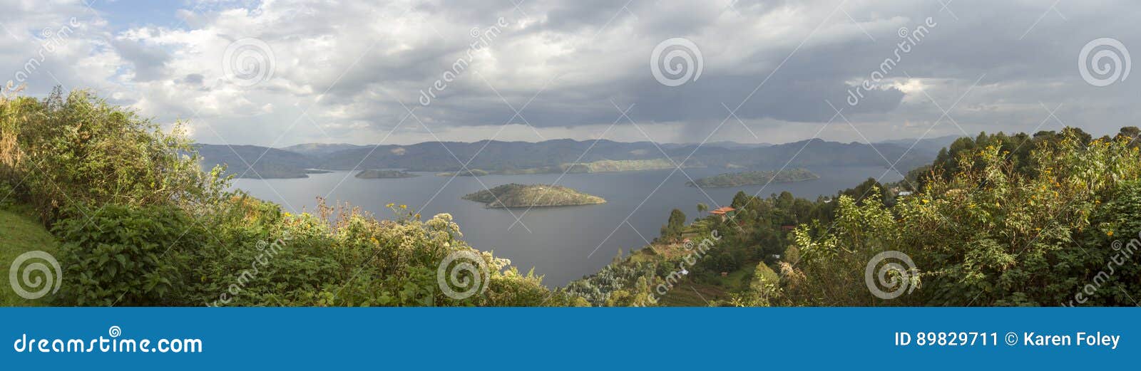 Panorama of Crater Lake, Virunga, Rwanda Stock Image - Image of aerial ...