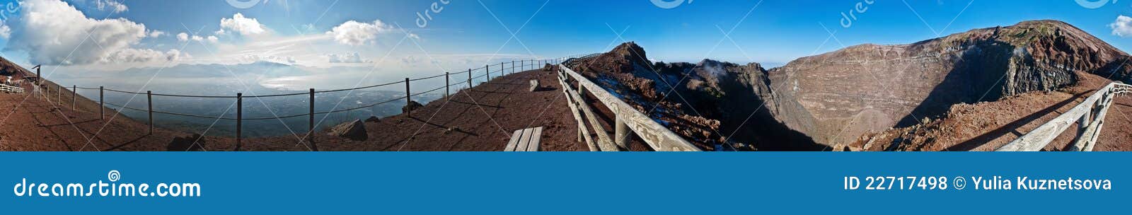 Panorama at Crater of Volcano Vesuvio Stock Photo - Image of horizon ...