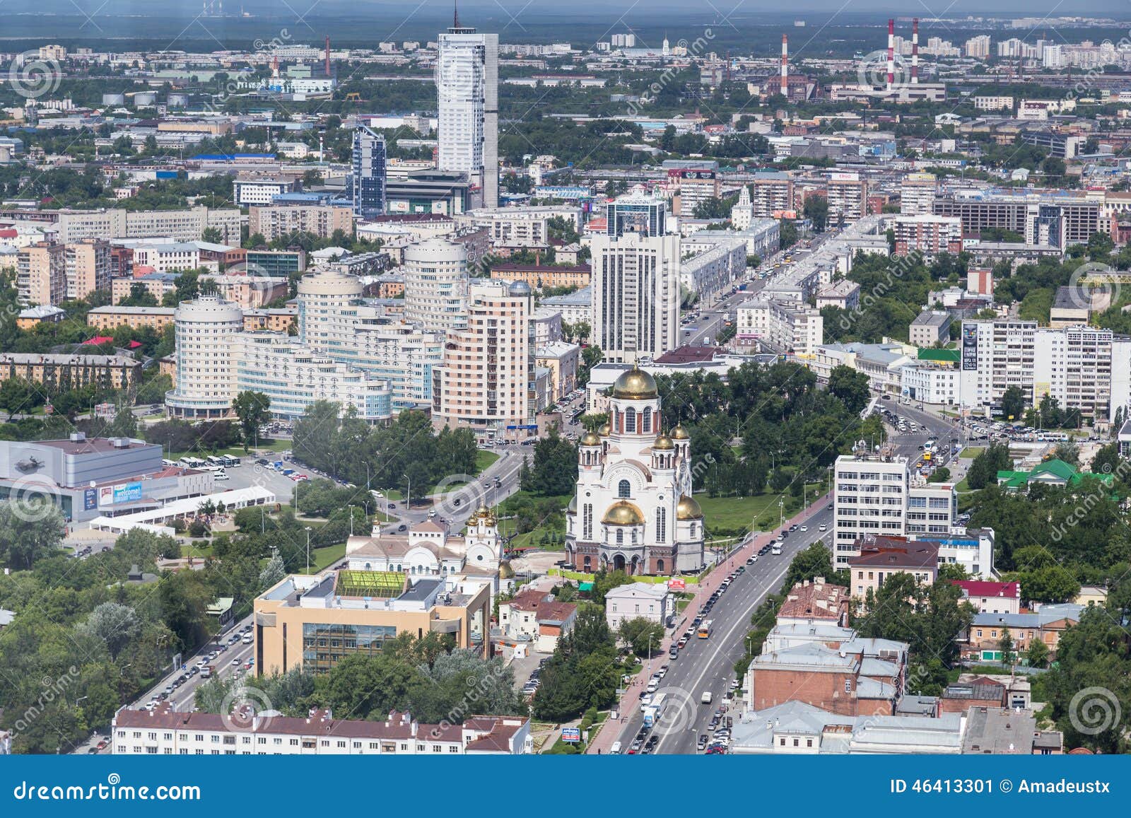 Panorama de Ekaterimburgo foto editorial. Imagen de turismo - 46413301