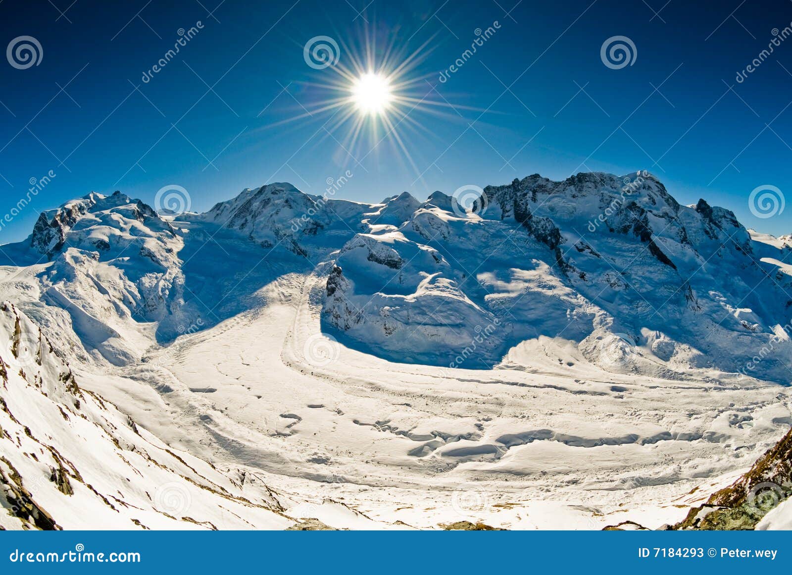 Panorama de gornergrat image stock. Image du glacier, lumineux - 7184293
