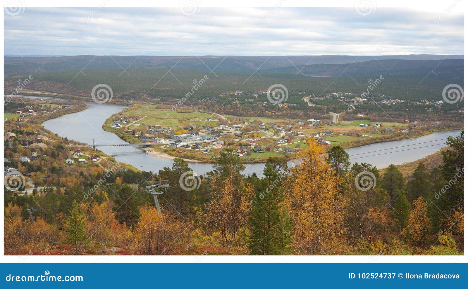 Panorama de Karasjok imagen de archivo. Imagen de bosque - 102524737