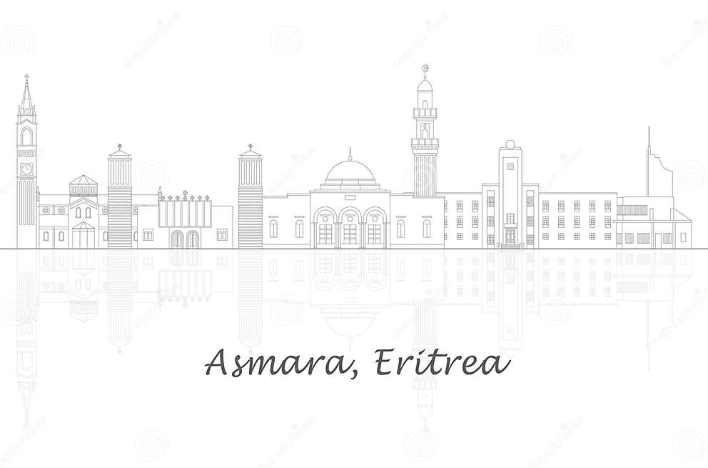 Panorama De La Ciudad De Asmara Eritrea Ilustración del Vector ...