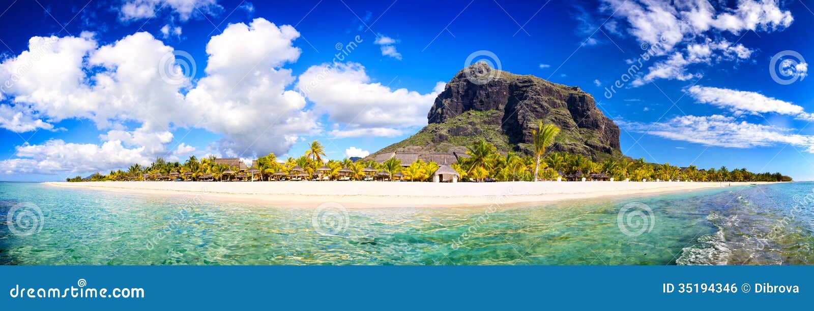 Panorama De La Playa De Mauricio Foto de archivo - Imagen de orilla ...