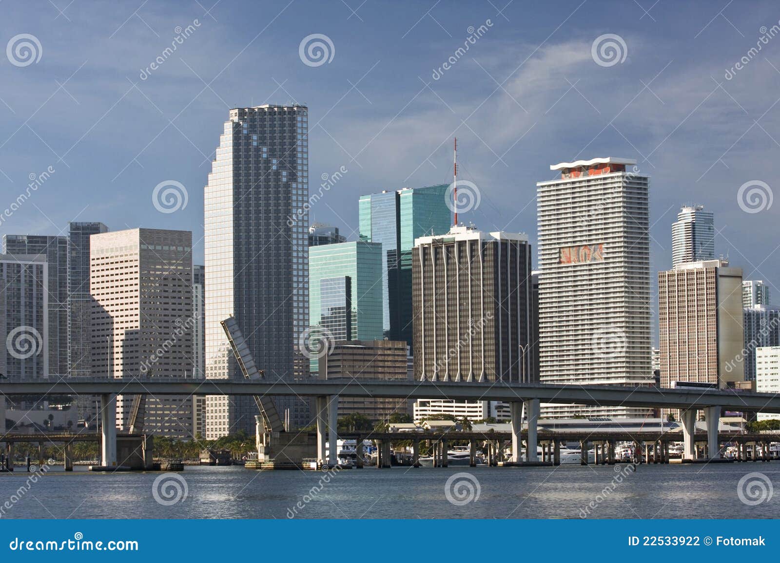 Panorama De Miami Florida De Edifícios Da Baixa Foto de Stock - Imagem ...