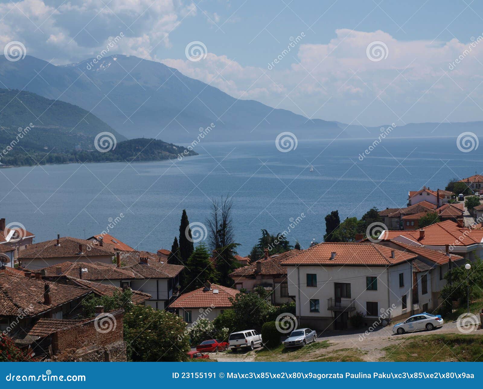 Panorama De Ohrid, Macedonia Foto editorial - Imagen de historia, nubes ...