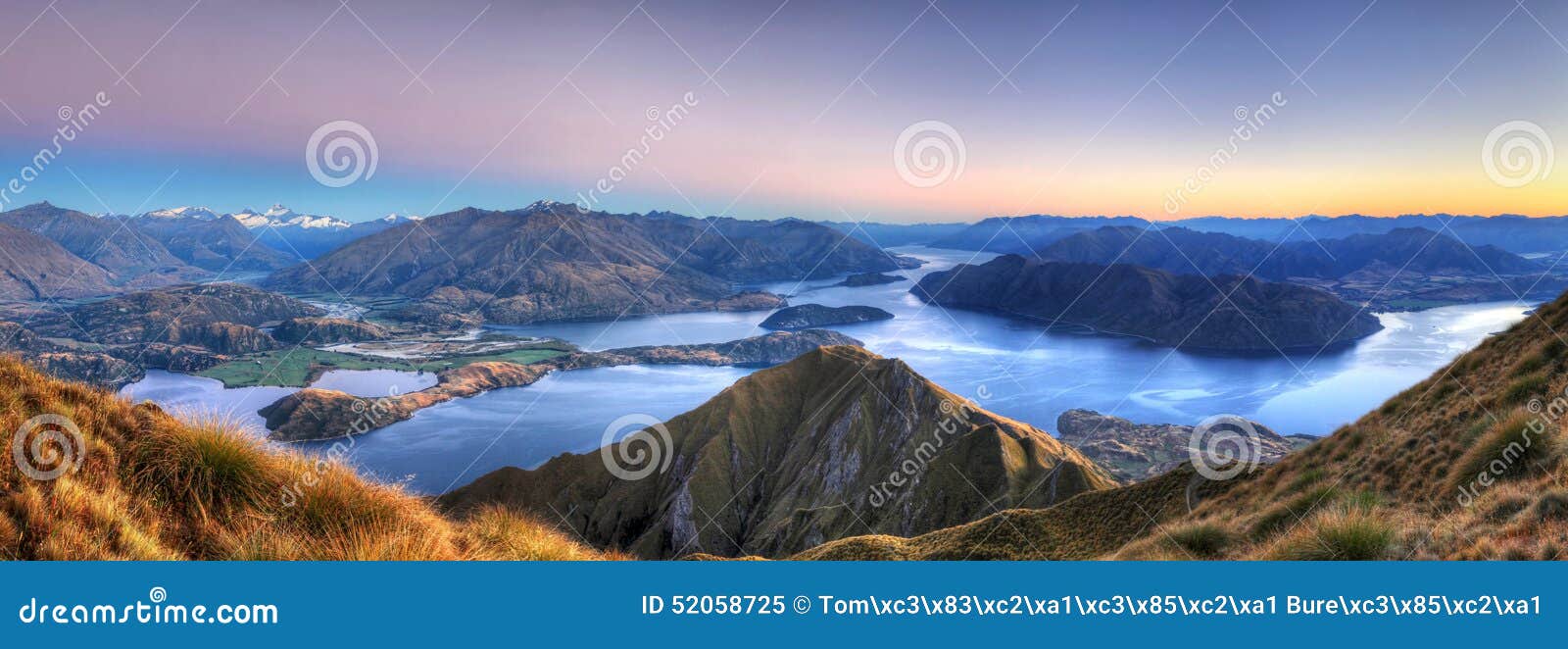 Panorama De Wanaka Del Lago Imagen de archivo - Imagen de glacial, paso ...