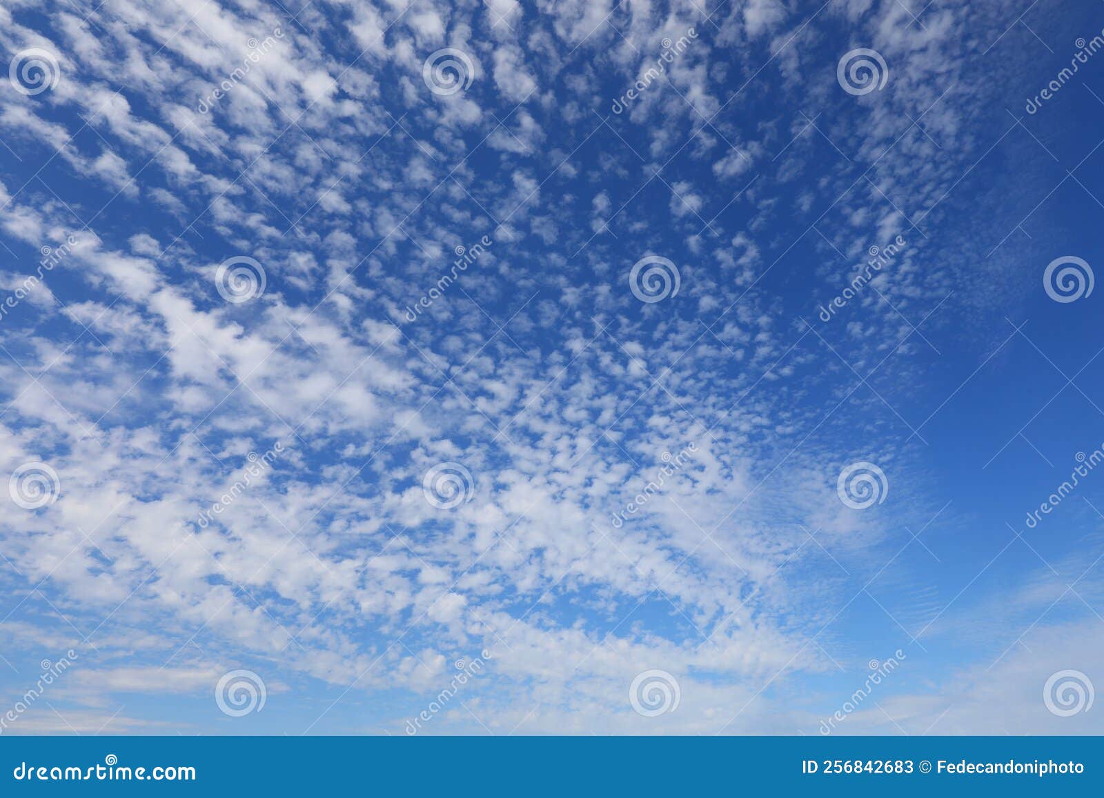 Panorama with Deep Blue Sky and White Clouds without Aero Stock Image ...
