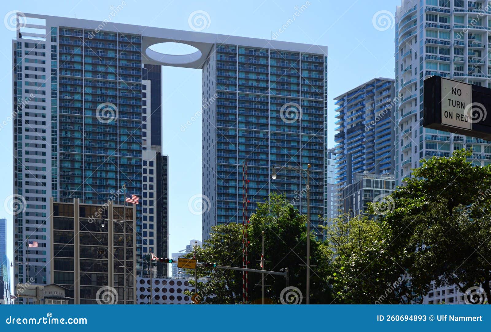 Panorama Del Centro De Miami Florida Imagen de archivo - Imagen de ...