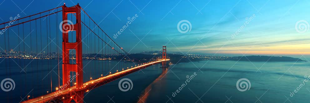 Panorama del Golden Gate imagen de archivo. Imagen de puente - 28628829