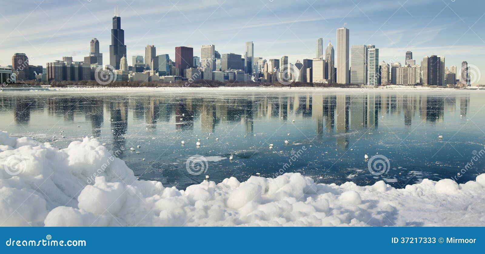 Panorama Del Invierno De Chicago. Imagen de archivo - Imagen de ciudad ...