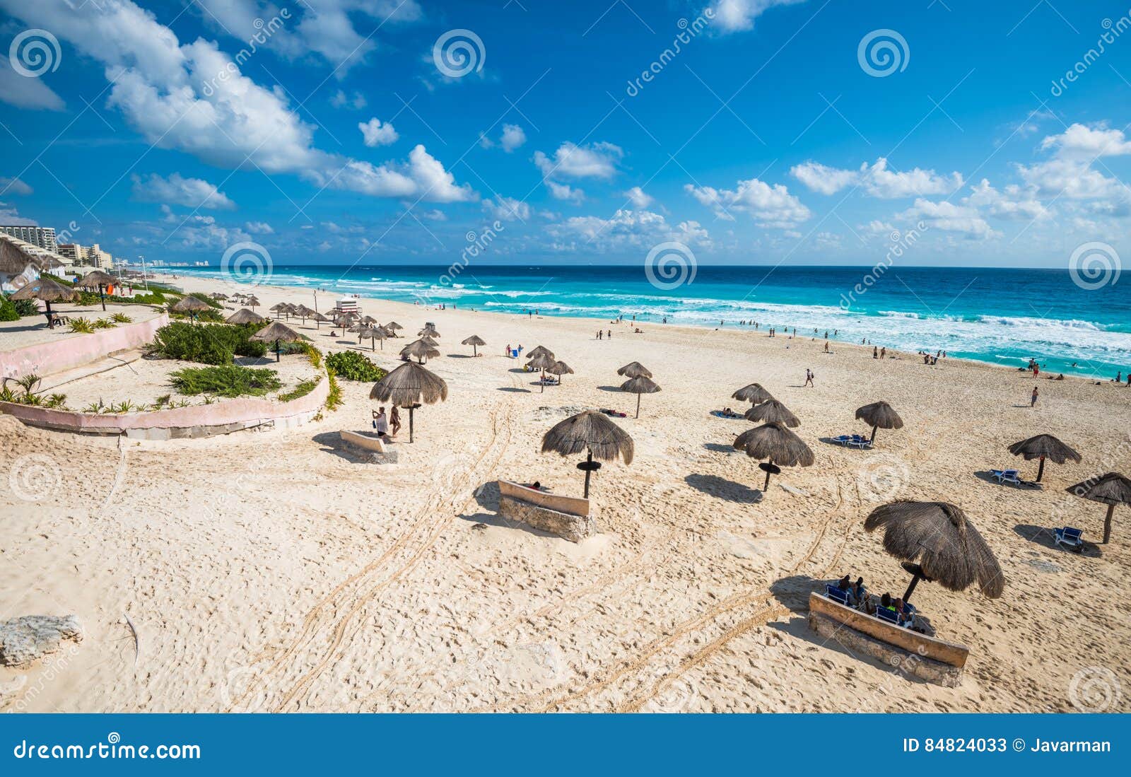 Panorama Della Spiaggia Di Cancun, Messico Immagine Stock - Immagine di ...