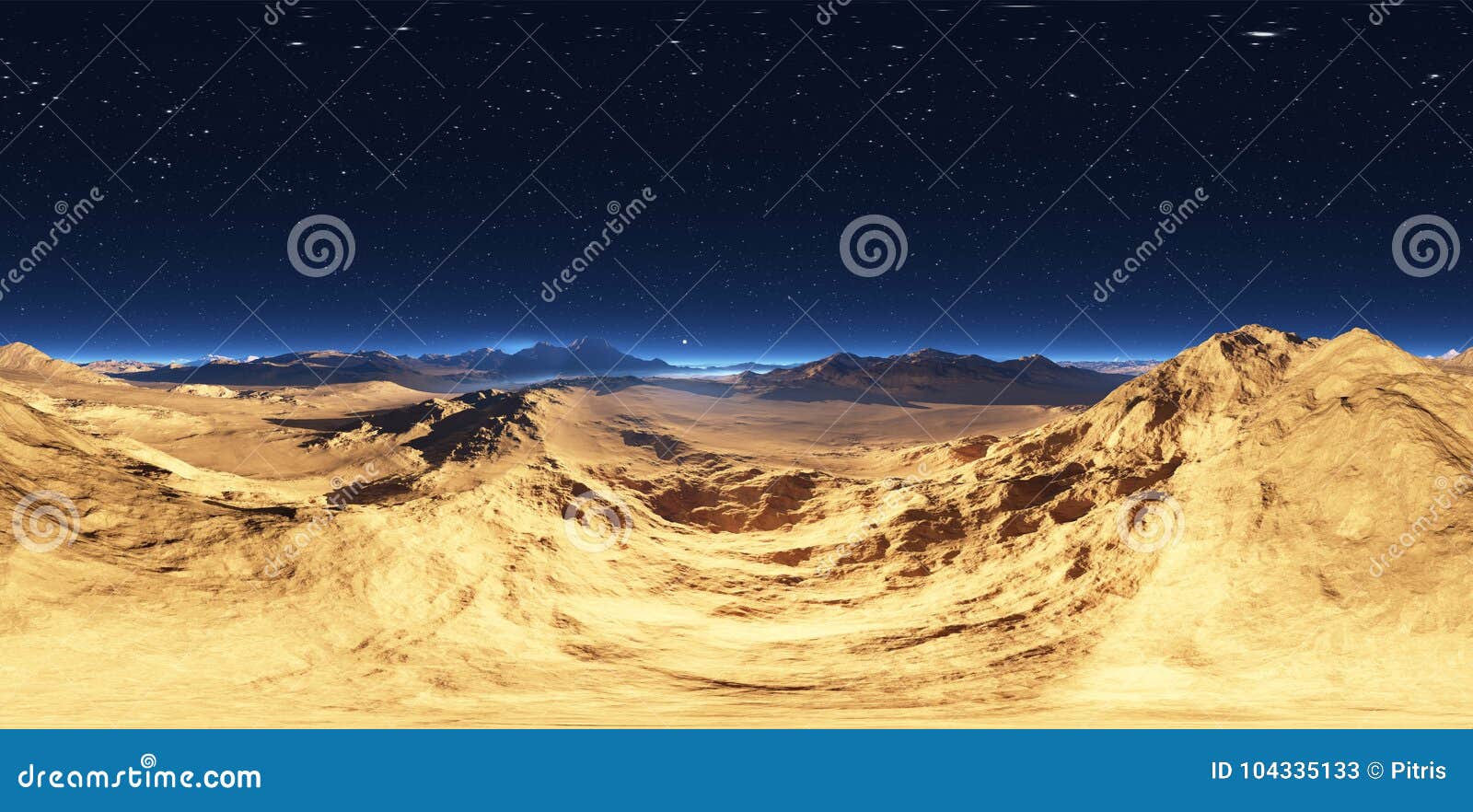 Panorama of Desert Landscape Sunset, Environment HDRI Map ...