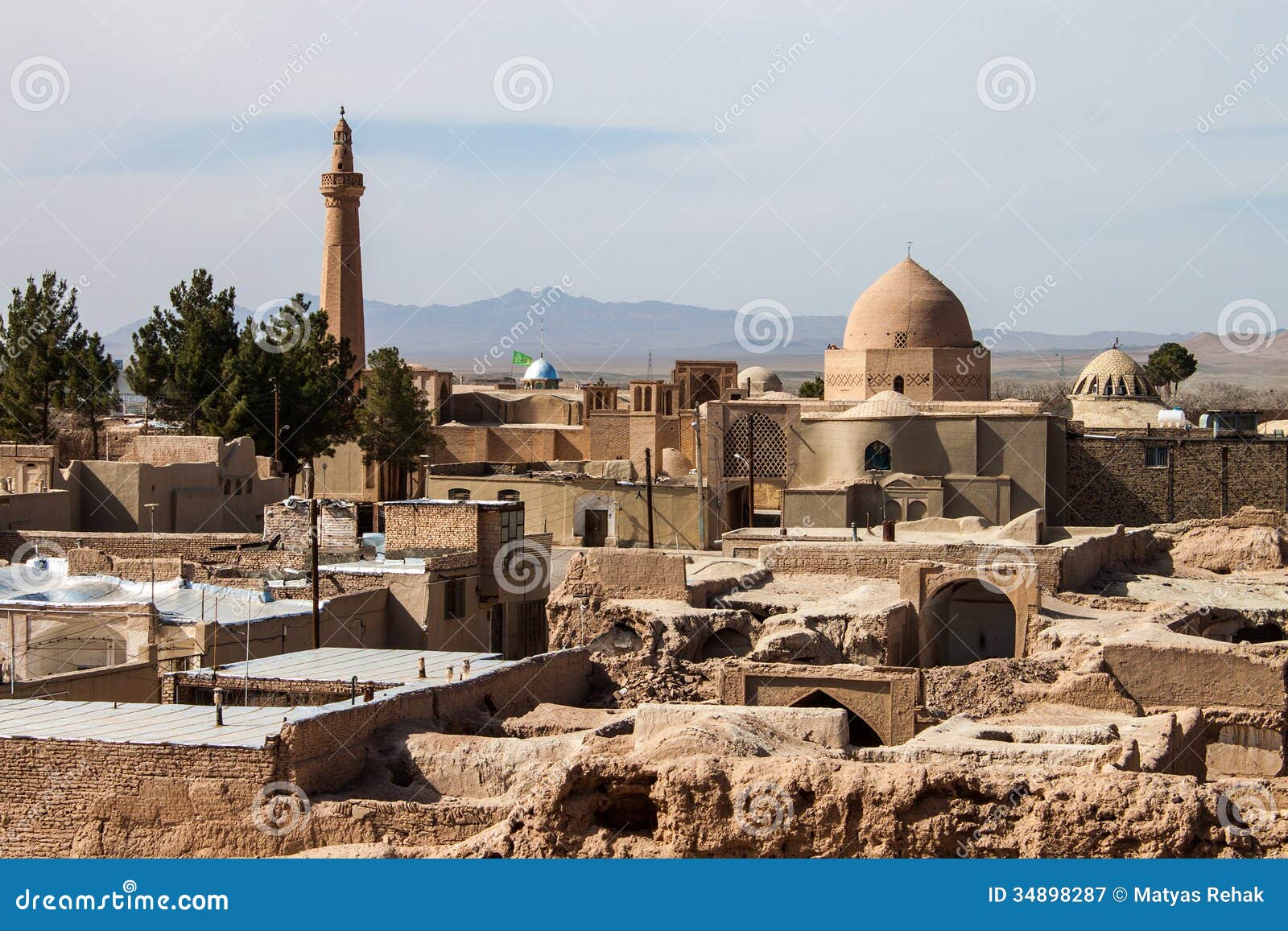 Panorama of Desert Town Naein Stock Image - Image of architecture, iran ...