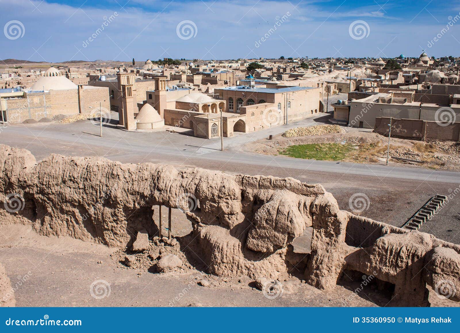 Panorama of Desert Town Naein Stock Photo - Image of traditional ...