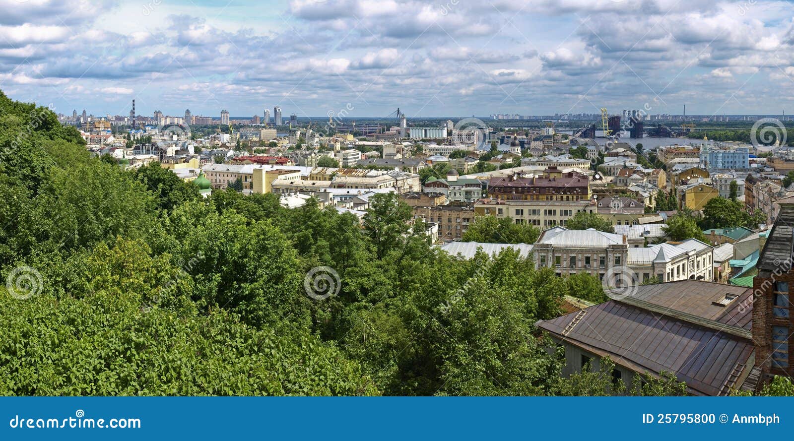 Panorama Districts of Kiev. Podol and Obolon. Stock Photo - Image of ...