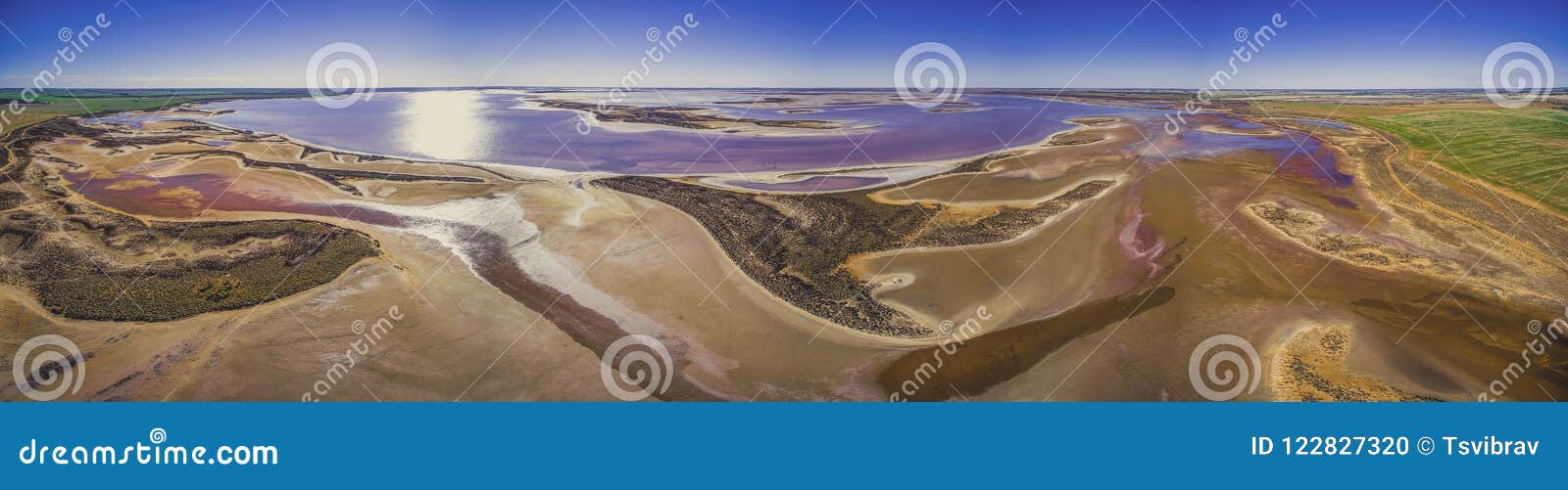 Panorama Do Lago Cor-de-rosa Raso Tyrrell Foto de Stock - Imagem de ...