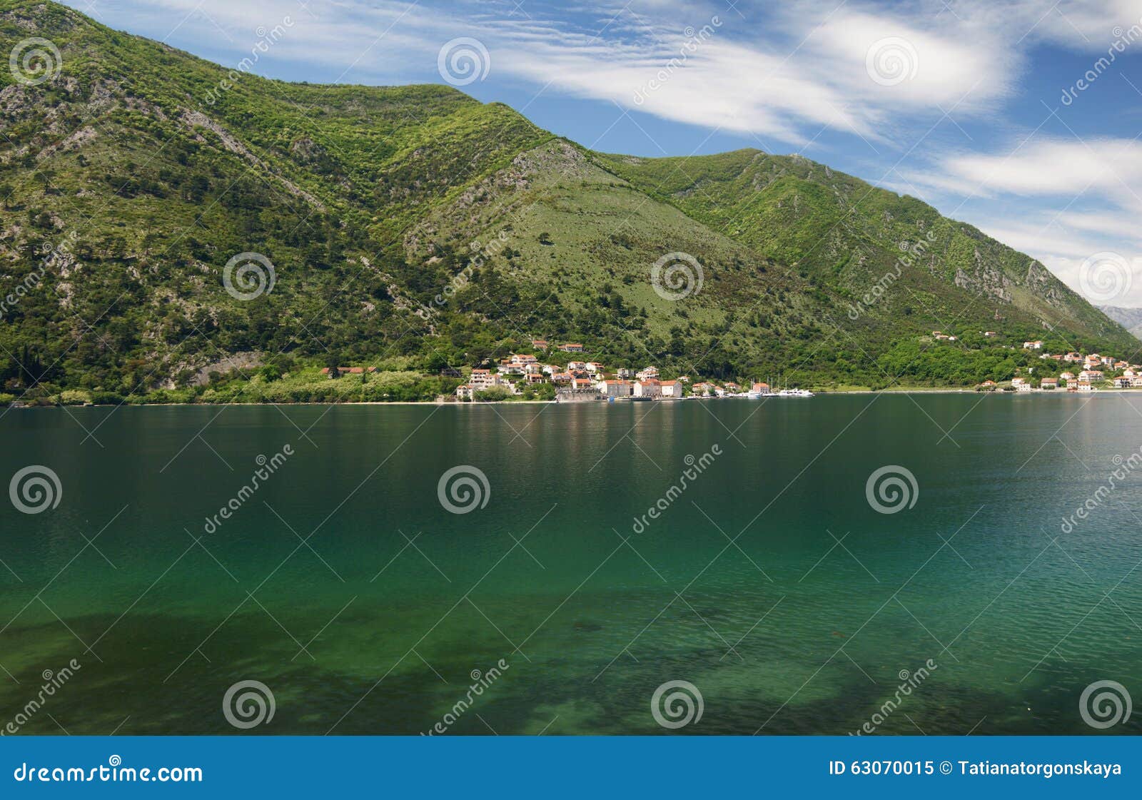 Panorama of Dobrota stock image. Image of coast, look - 63070015