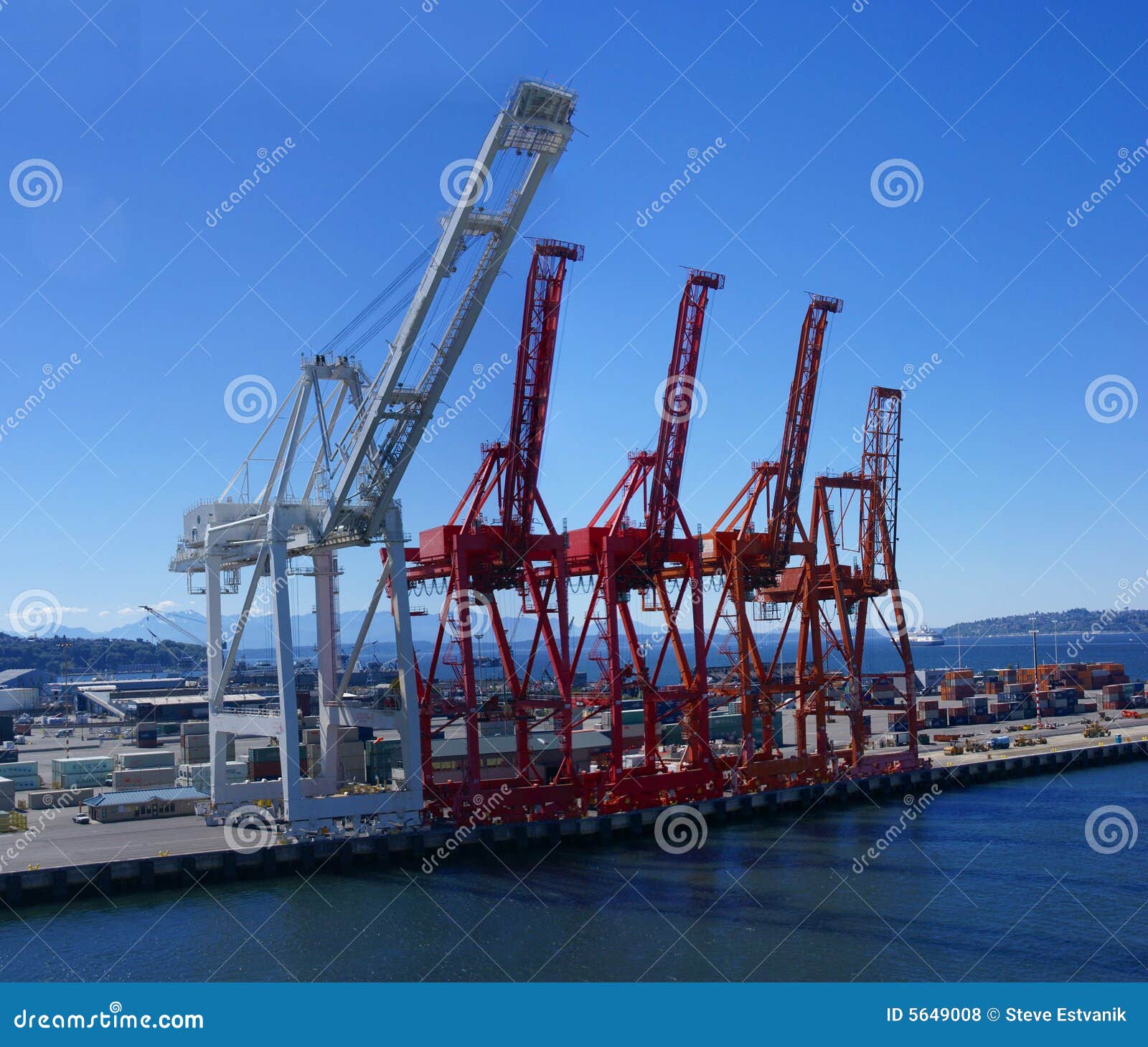 Panorama - Dockyard Cranes F Stock Photo - Image of skyline, blue: 5649008