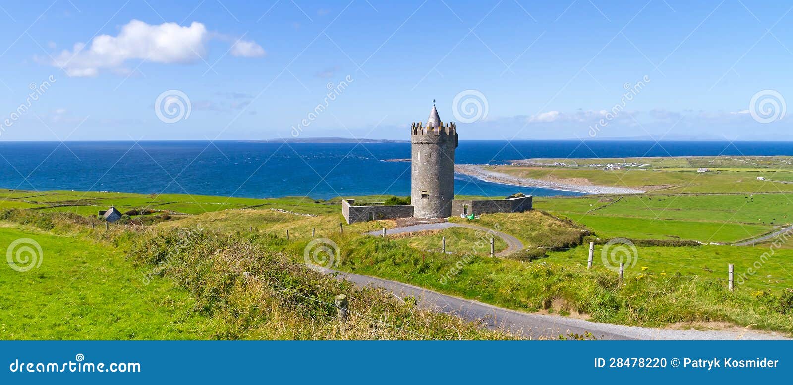Panorama of Doonagore Castle in Doolin Stock Photo - Image of ...