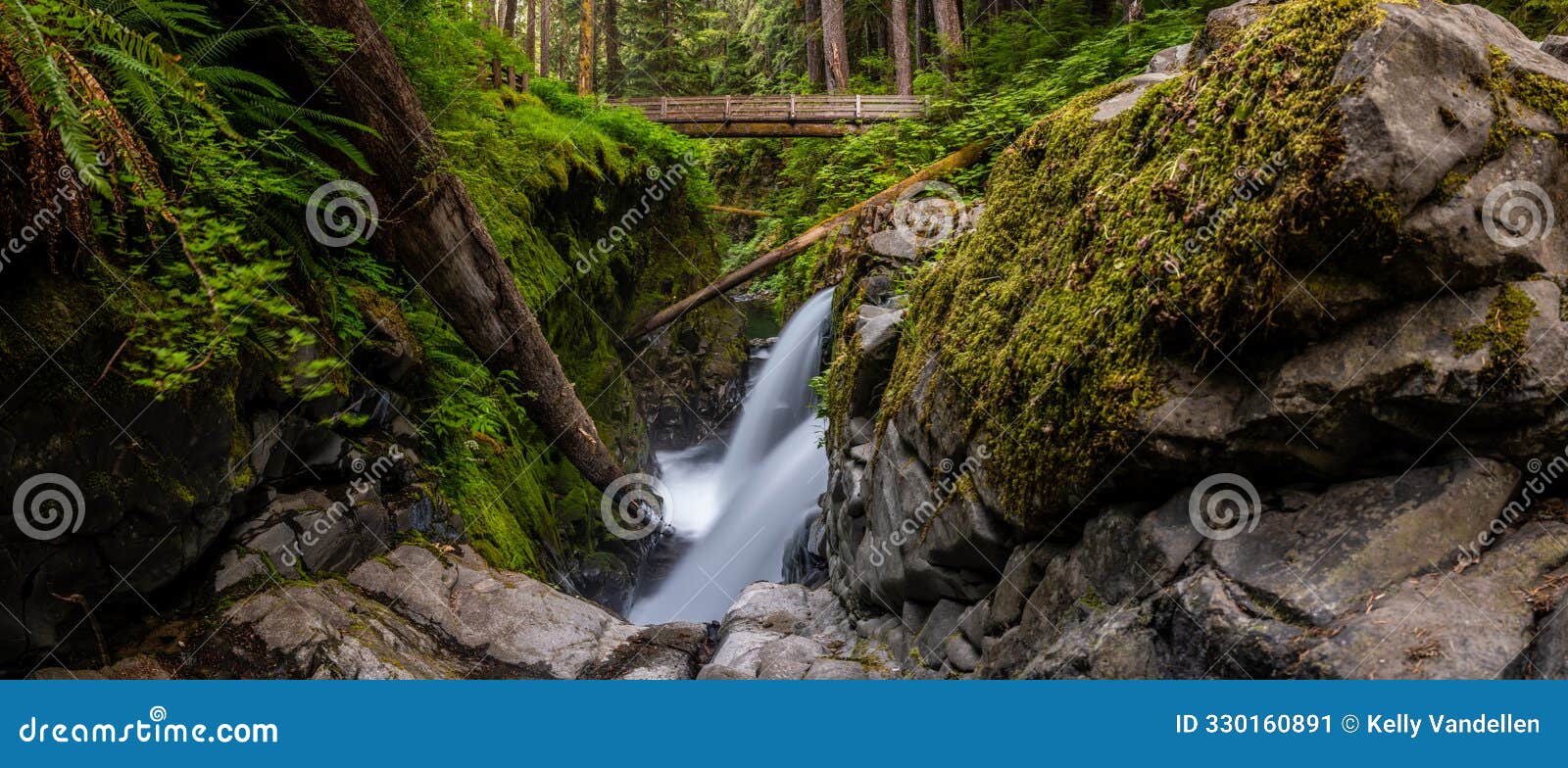 Panorama of Dry Fall Looking Out Over Sol Duc Falls in Olympic Stock ...
