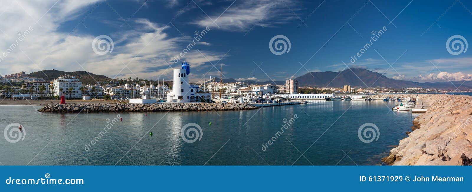 Panorama of Duquesa Harbour, Costa Del Sol, Spain Stock Image - Image ...