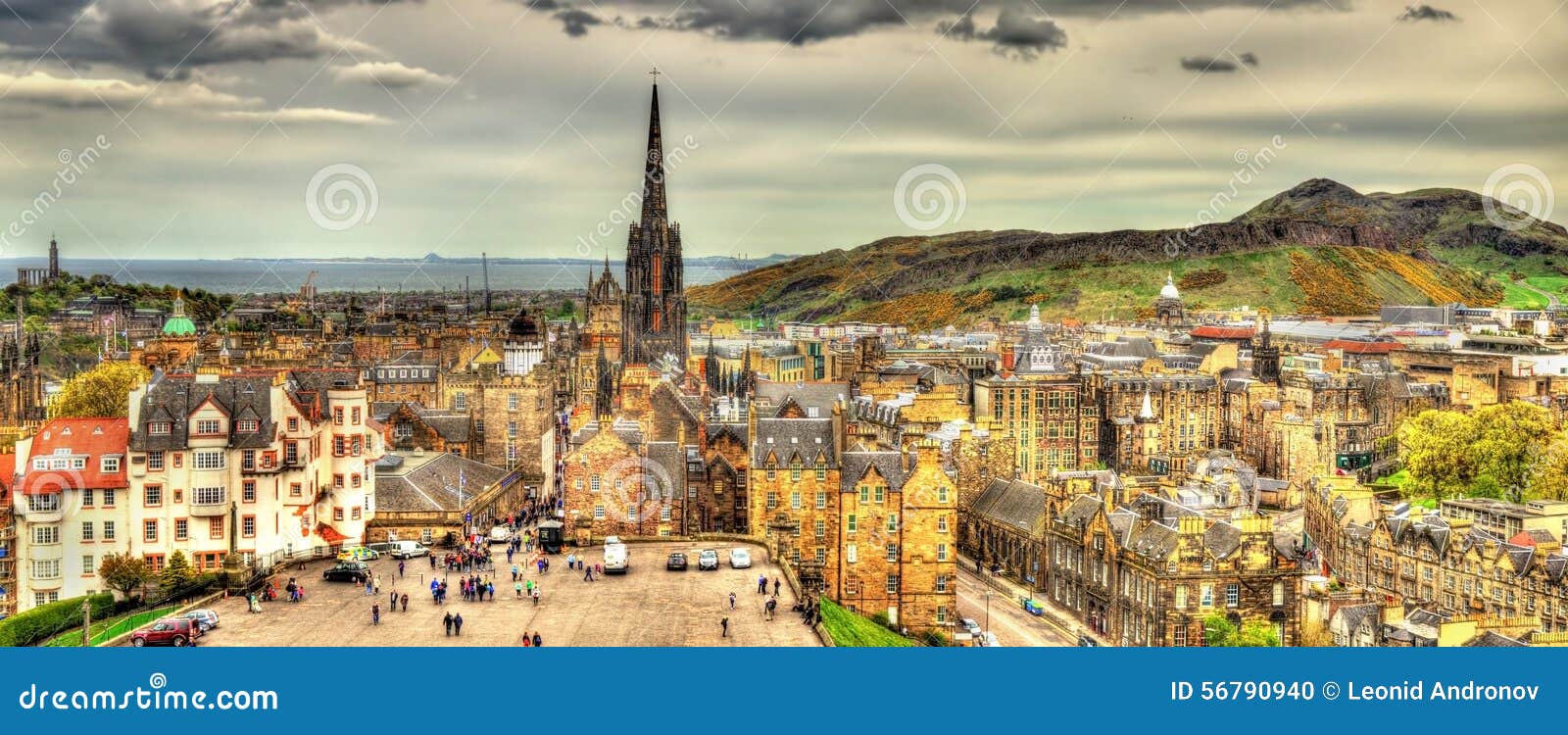 Panorama of Edinburgh from the Castle Stock Photo - Image of kingdom ...