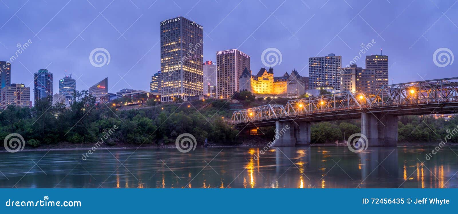 Panorama of Edmonton S Skyline at Dusk Editorial Image - Image of ...