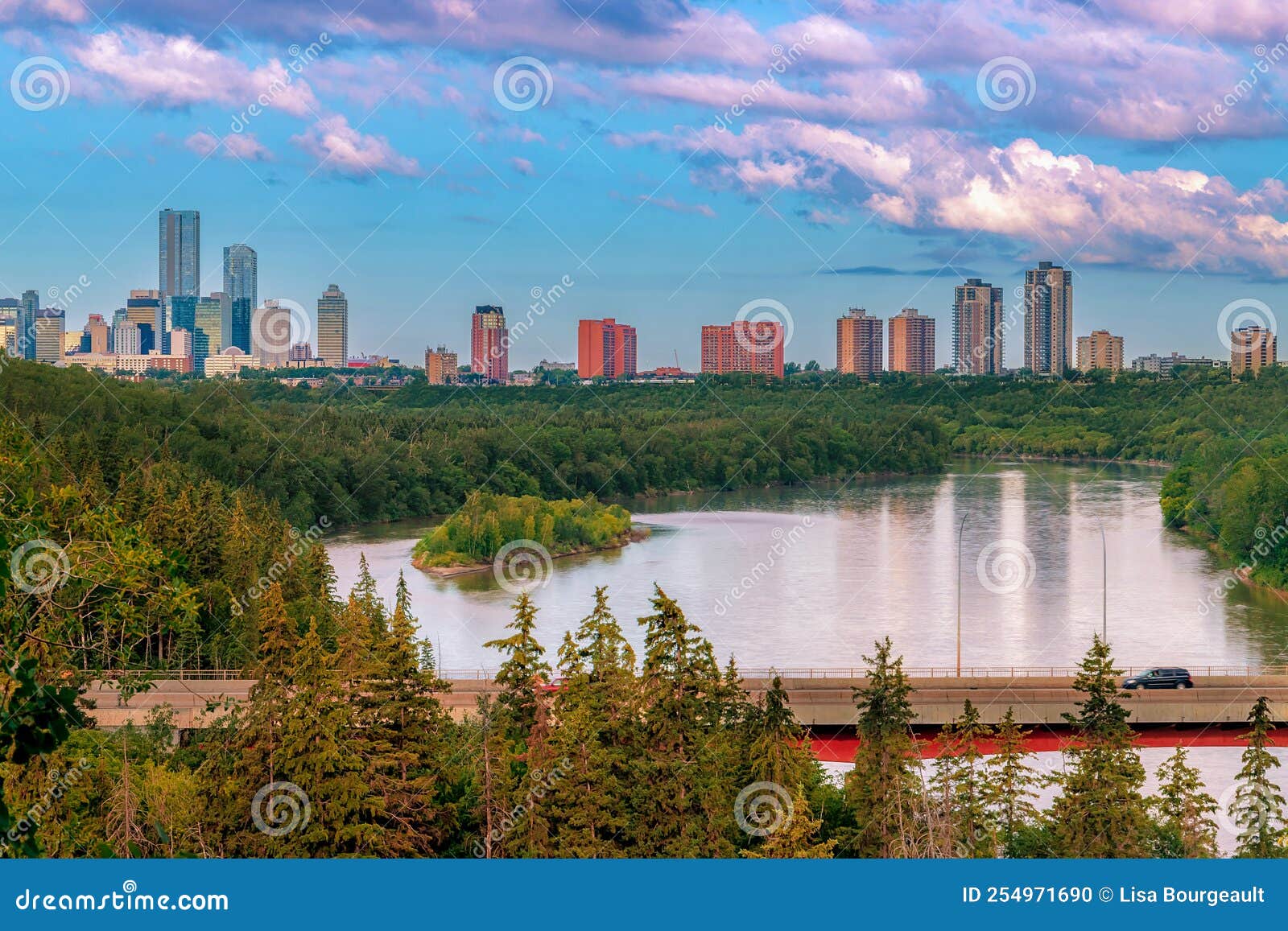 Panorama of the Edmonton Skyline and River Valley Stock Photo - Image ...