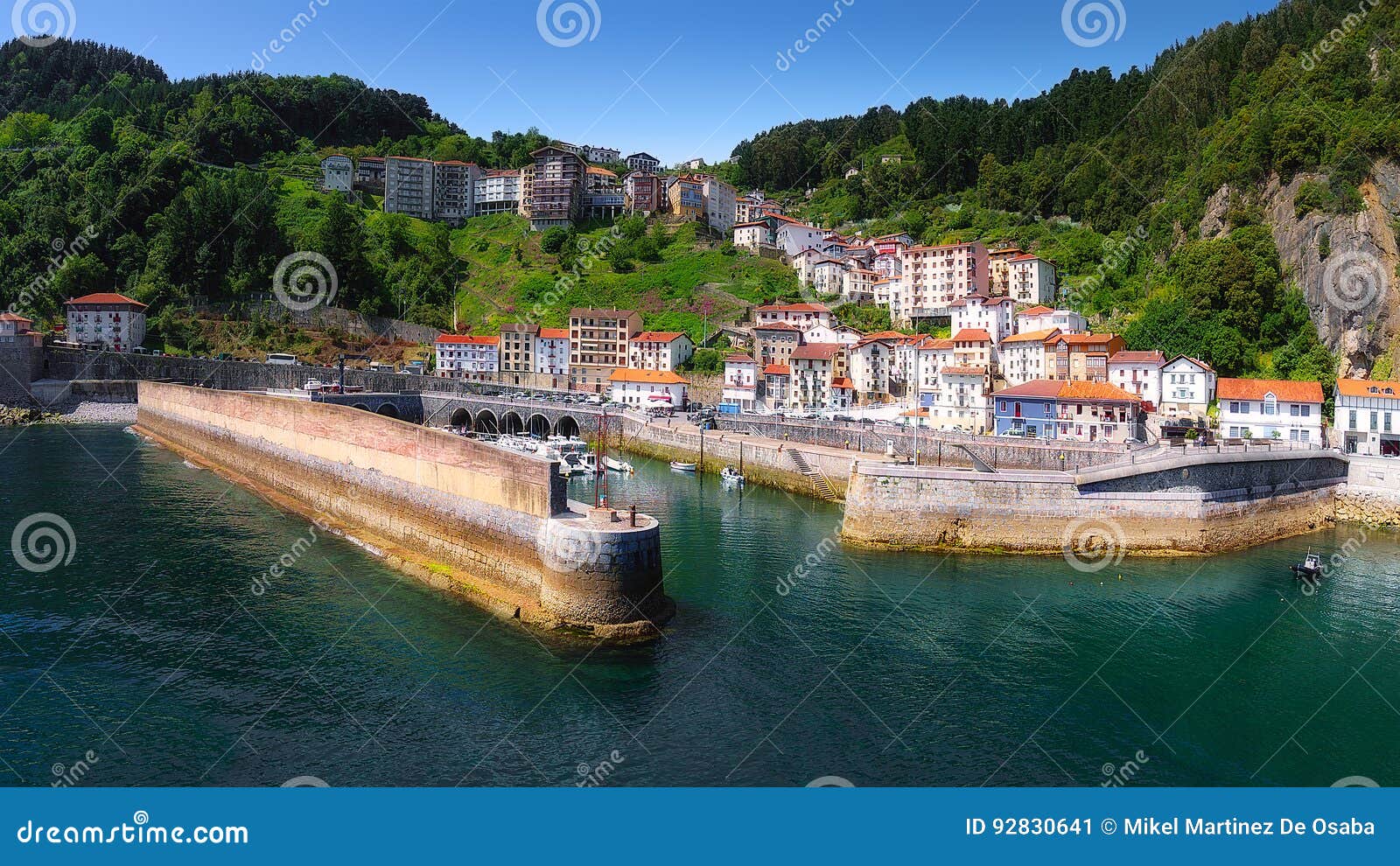 Panorama of Elantxobe Village Stock Image - Image of spain, harbor ...