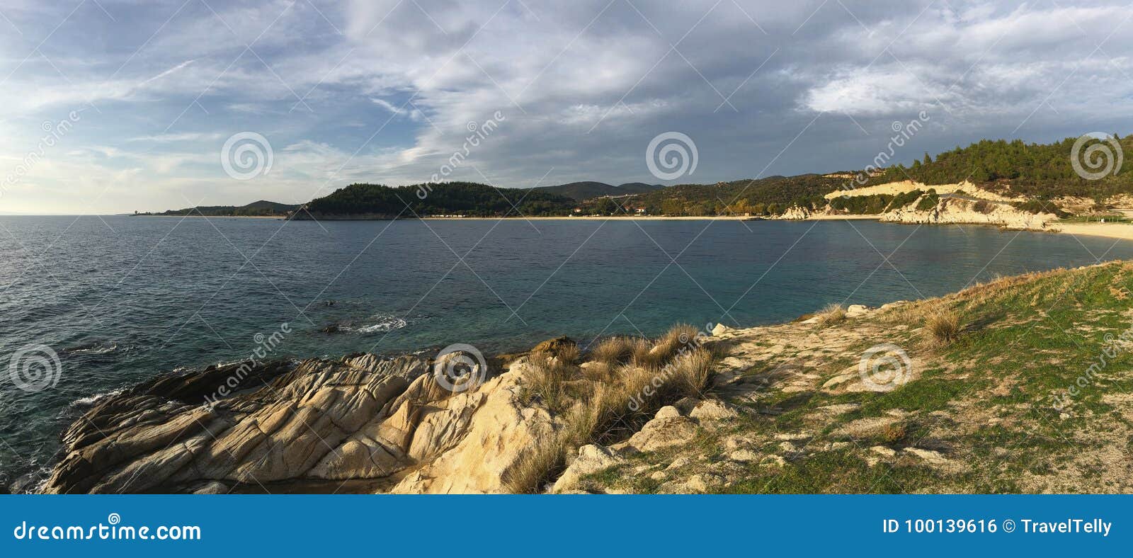 Panorama from Ema beach stock photo. Image of cloud - 100139616