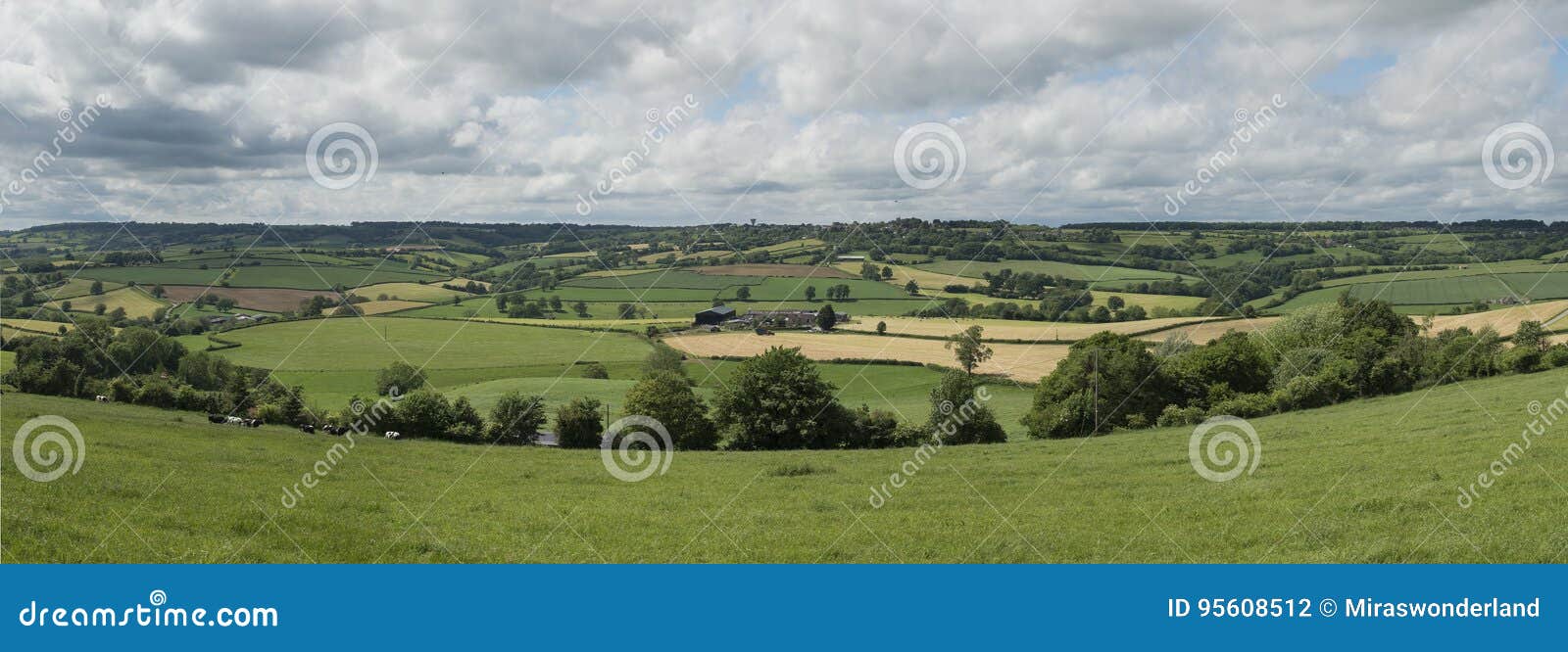 Panorama Of English Midlands Cotswolds Landscape Stock Photo ...