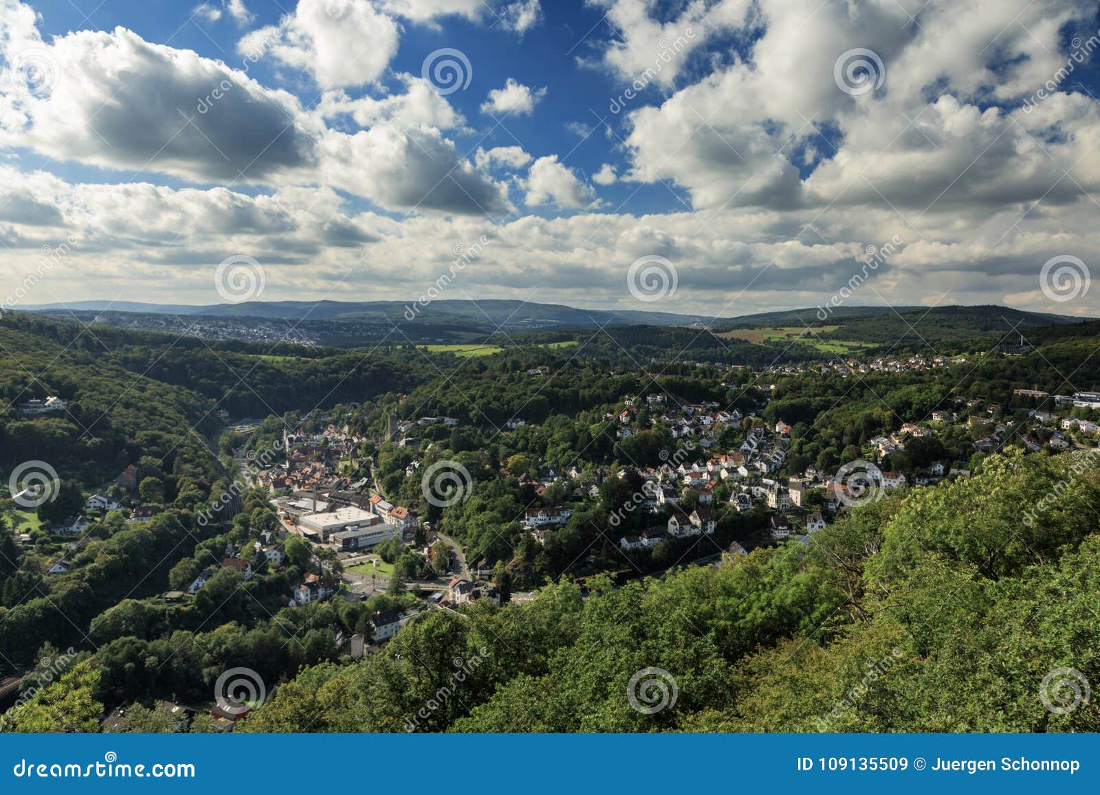 Panorama of Eppstein stock image. Image of viewpoint - 109135509