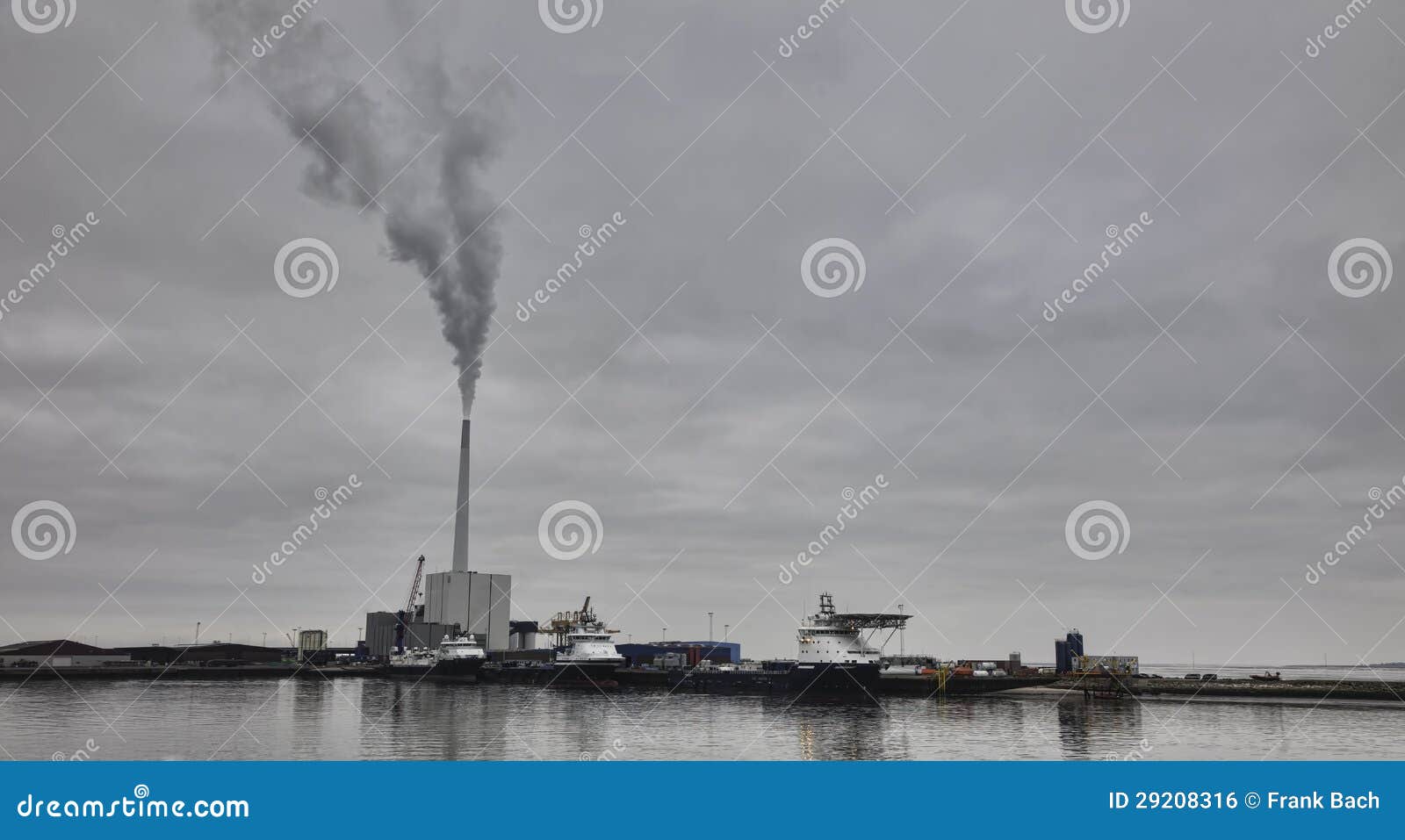 Panorama of Esbjerg Oil Harbor, Denmark Stock Photo - Image of ...