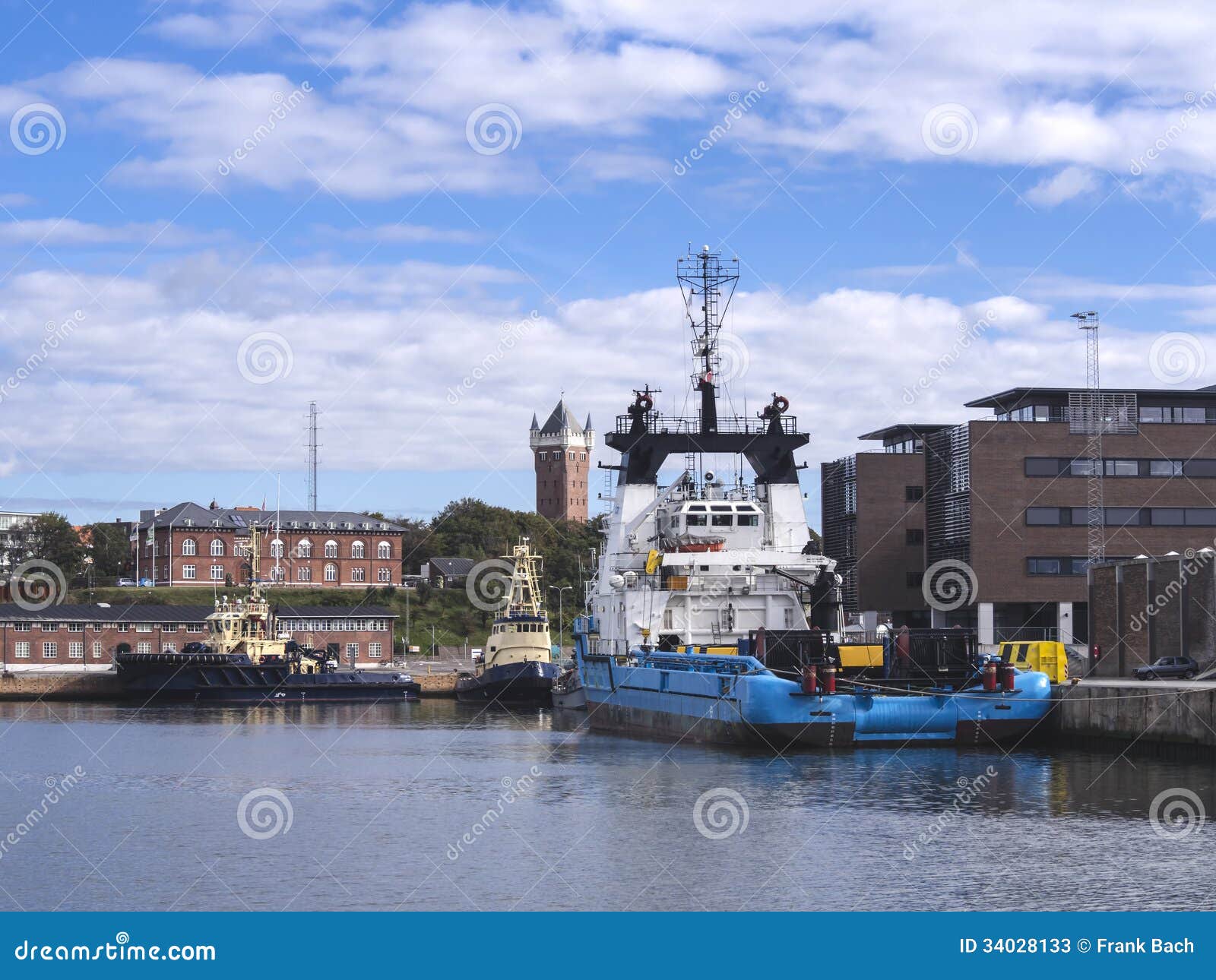 Panorama of Esbjerg Oil Harbor, Denmark Stock Image - Image of ...