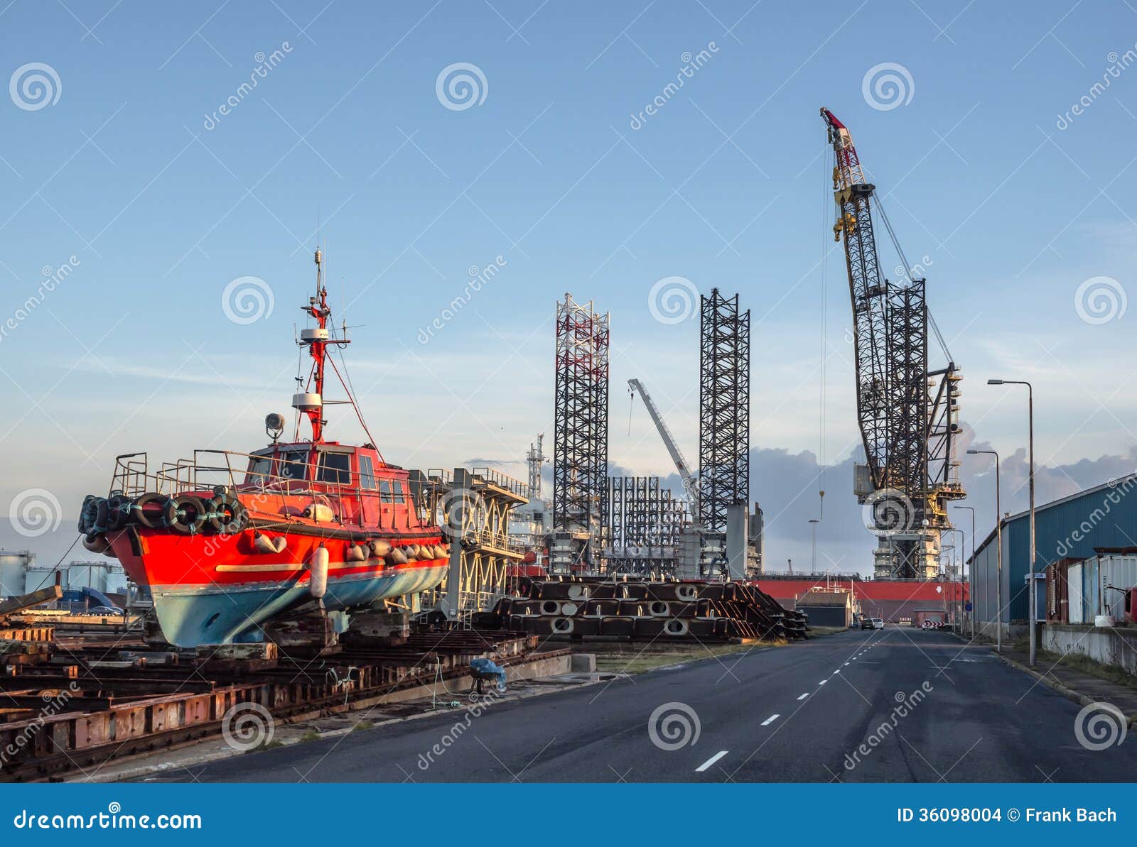 Panorama of Esbjerg Oil Harbor, Denmark Stock Photo - Image of ocean ...