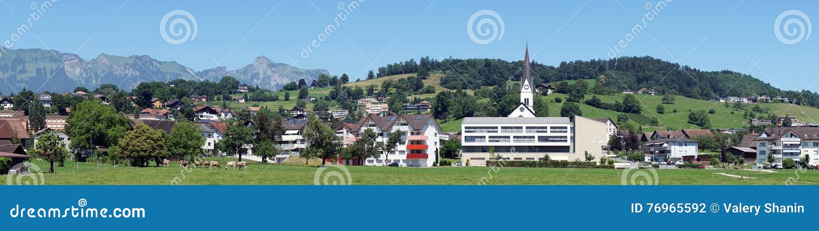 Panorama of Eschen editorial photography. Image of view - 76965592