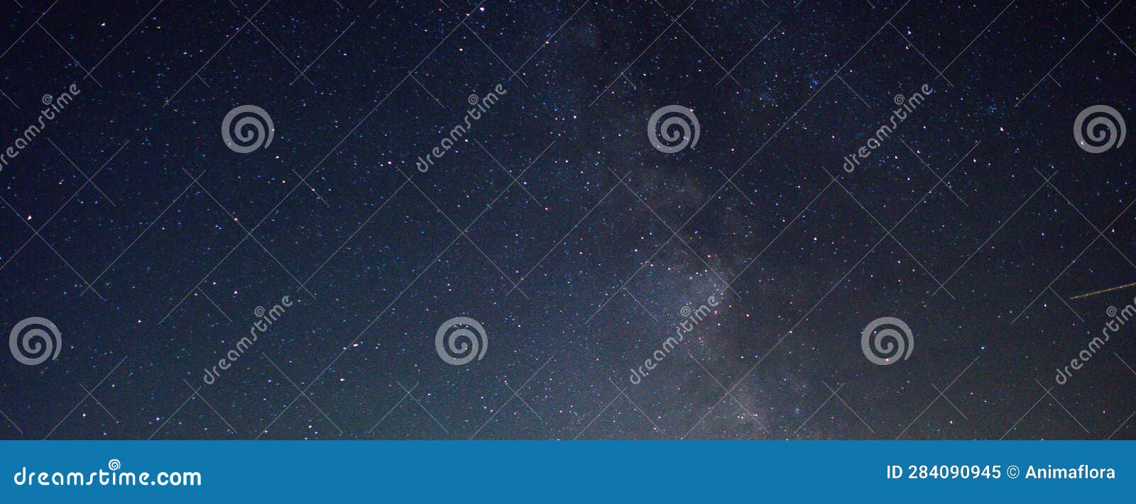 Panorama Falling Stars Loop in the Night Stock Image - Image of ...