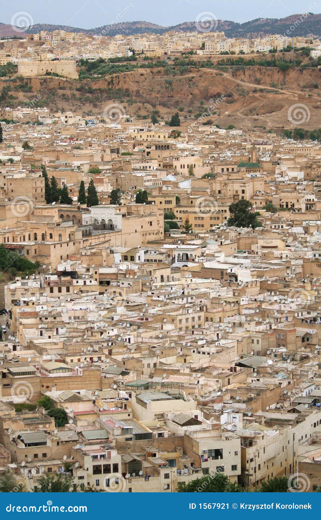 Panorama of Fes #4 stock image. Image of islamic, buildings - 1567921
