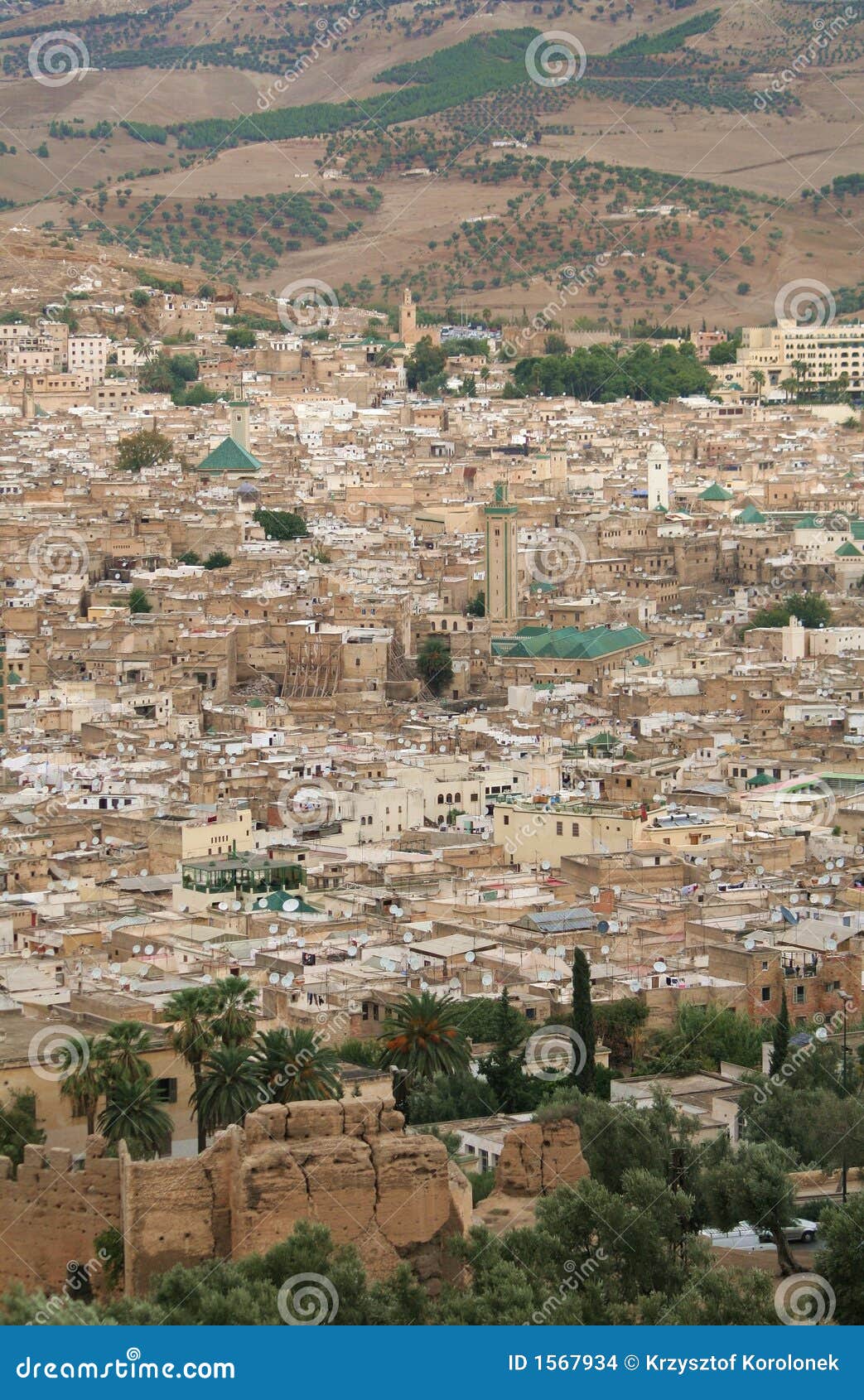 Panorama of Fes #5 stock photo. Image of king, muslim - 1567934
