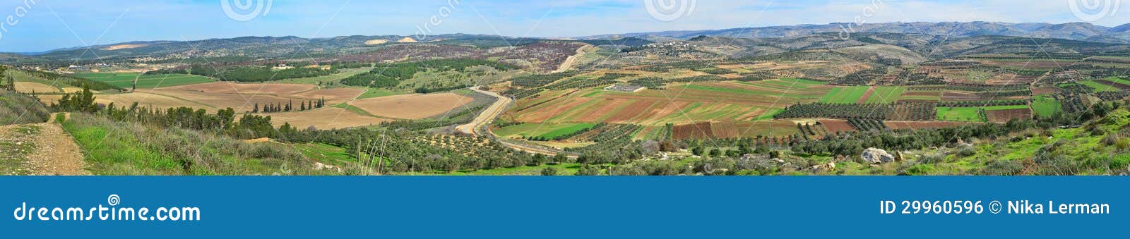 Israeli landscape panorama stock photo. Image of hills - 29960596