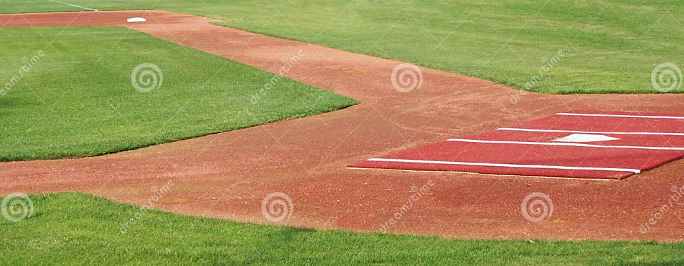 Panorama of the First Base Line Stock Image - Image of grass, baseball ...